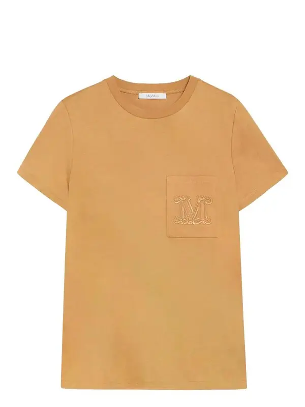 Max Mara Monogram Embroidered Chest Pocket T-shirt - Orange