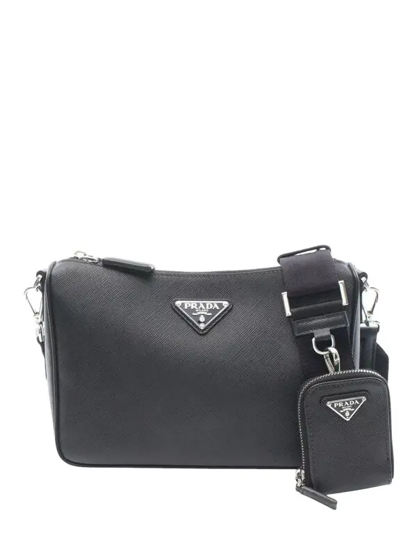 Prada Saffiano Travel Crossbody Bag - Black