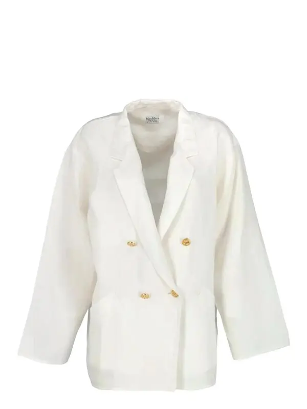 Max Mara Double-breasted Linen Blazer - White