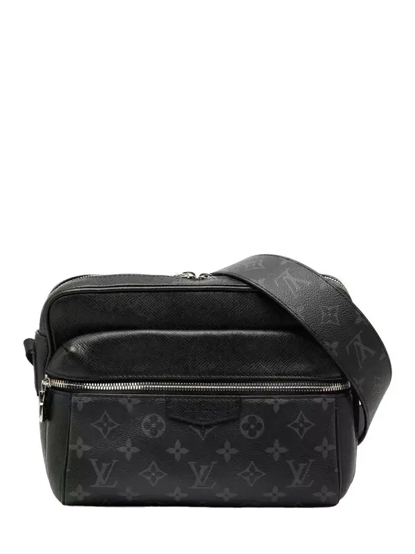 LOUIS VUITTON Monogram Taigarama Messenger Bag - Black