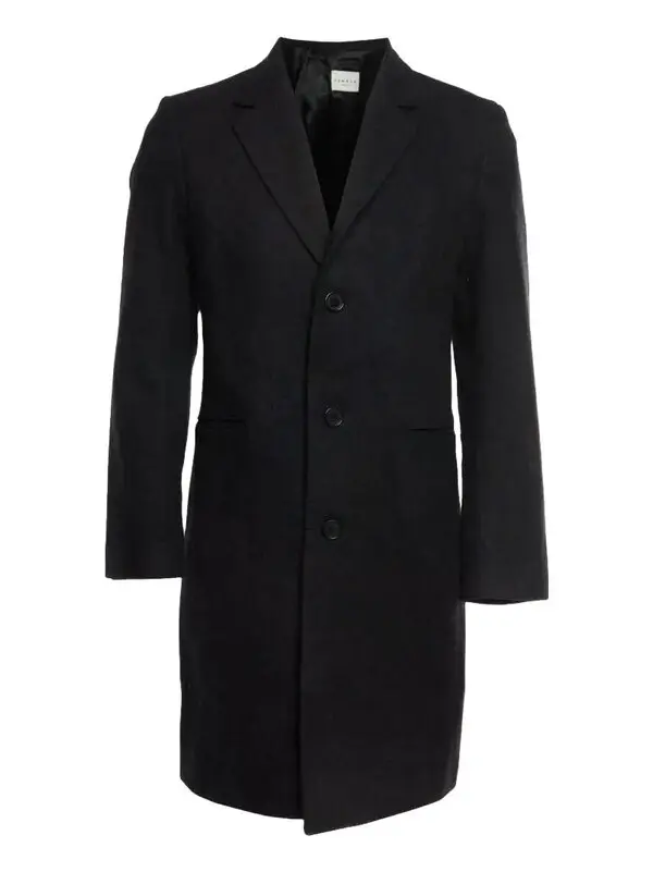 Sandro Single-breasted Notch Lapel Coat - Black