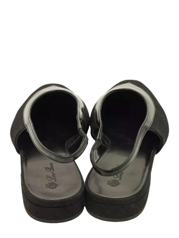 Loro Piana Leather-trim Slingback Ballet Flats - Black