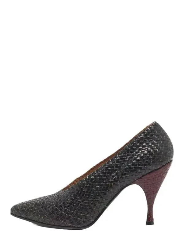 THE ROW Woven Pointed Toe High Heel Pumps - Black