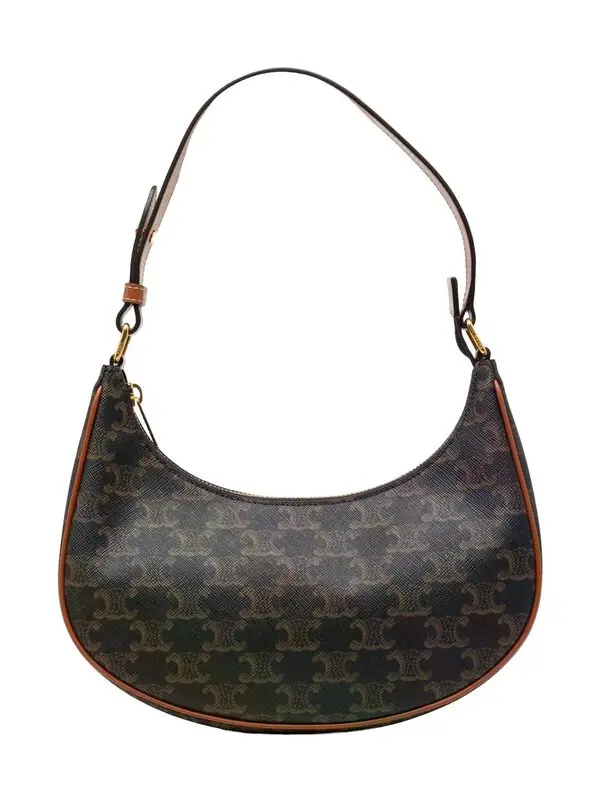 Celine Triomphe Coated Canvas Ava Shoulder Bag - Brown