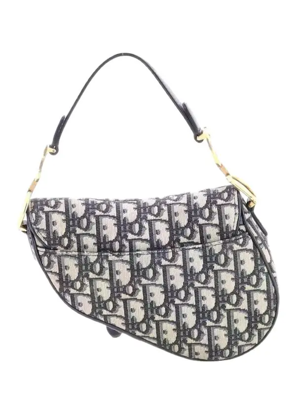 Dior Saddle Handbag With Strap Oblique Canvas Mini Shoulder Bag - Blue