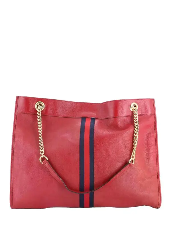 Gucci Rajah Chain Leather Large Tote Bag - Red