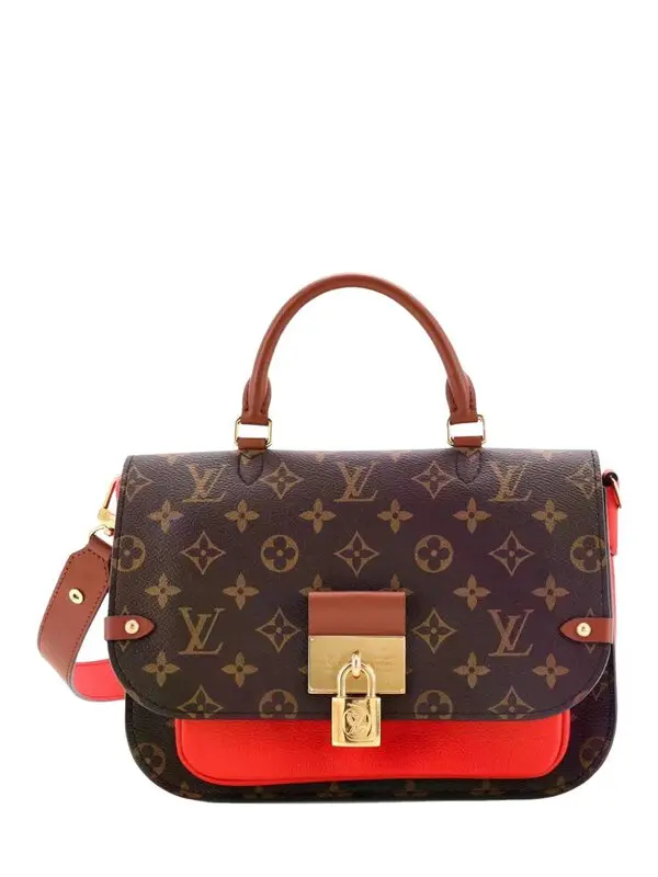 LOUIS VUITTON Vaugirard Monogram Canvas Leather Satchel - Red