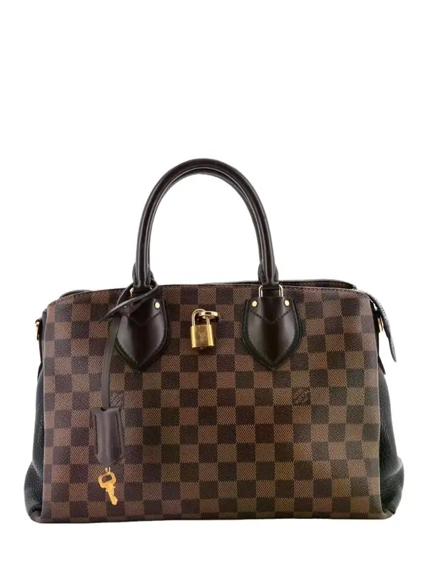 LOUIS VUITTON Normandy Handbag In Damier And Leather - Brown