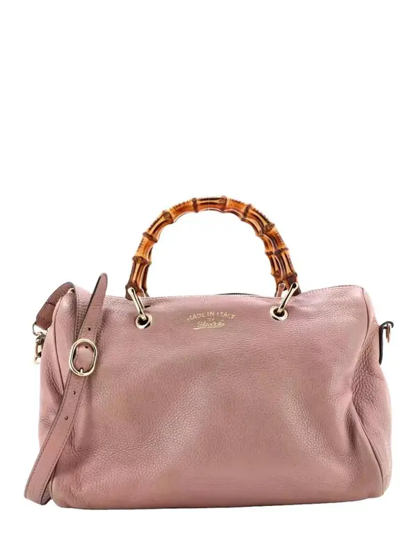 Gucci Bamboo Shopper Leather Medium Satchel Bag - Pink