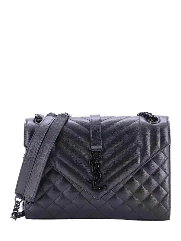 Saint Laurent Classic Monogram Envelope Satchel - Black