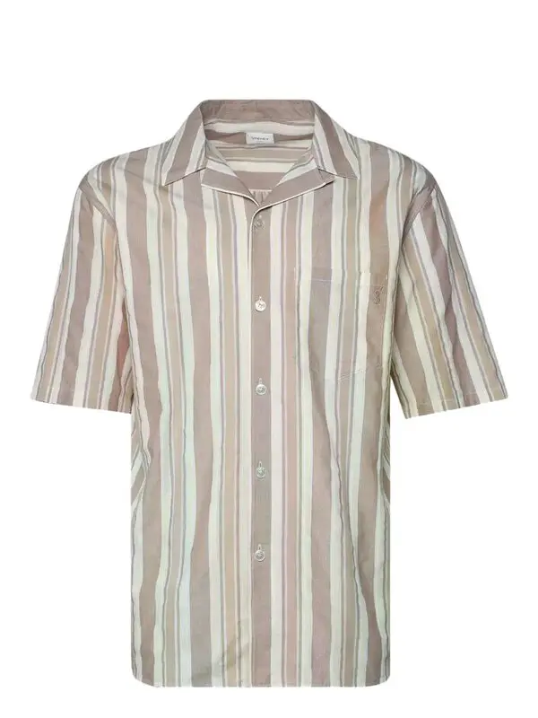 Saint Laurent Striped Boxy-fit Shirt - Brown
