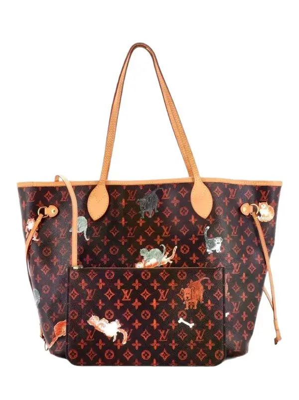 LOUIS VUITTON Neverfull Mm Limited Edition Grace Coddington Catogram Canvas Tote Bag - Brown