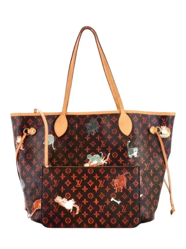 LOUIS VUITTON Neverfull Mm Limited Edition Grace Coddington Catogram Canvas Tote Bag - Brown