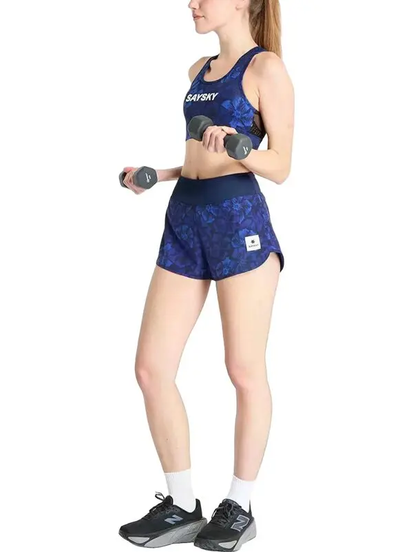SAYSKY Floral Print Performance Shorts - Blue
