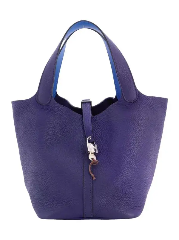 Hermès Eclat Picotin Lock Bag Clemence Mm Bucket Bag - Blue