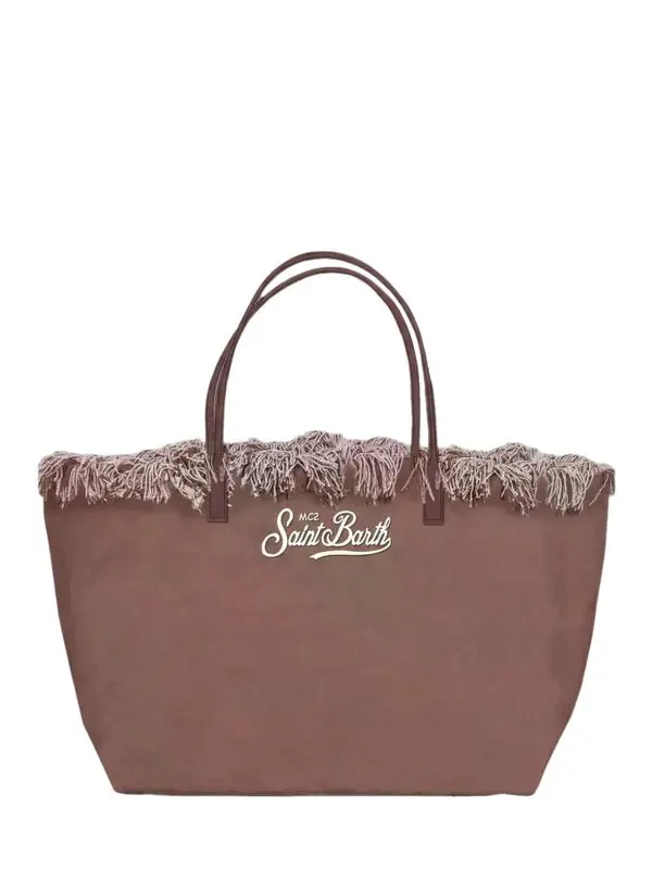 MC2 SAINT BARTH Fringed Logo-embroidered Tote Bag - Brown
