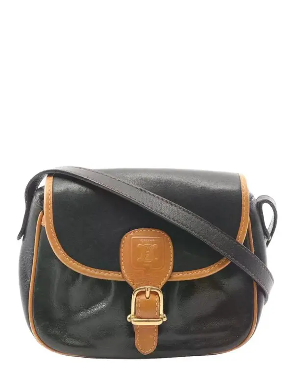 Celine Macadam Buckle Shoulder Bag - Black