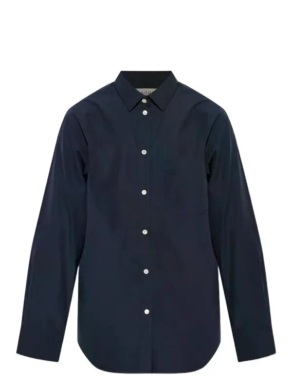 RÓHE Cotton Chest Pocket Shirt - Blue