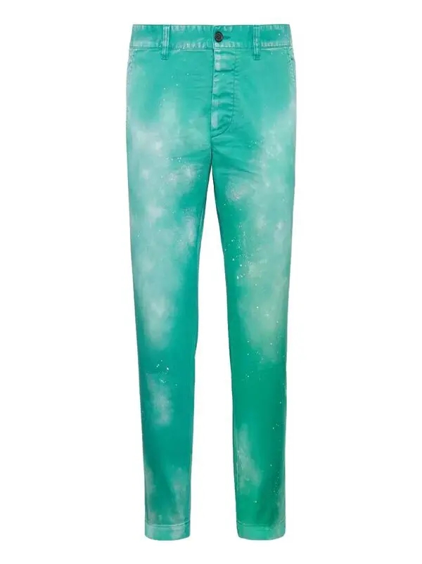 Dsquared2 Paint-splatter Twill Trousers - Green