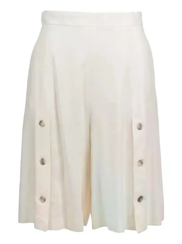 Marella Button-detail Knee-length Shorts - Neutrals