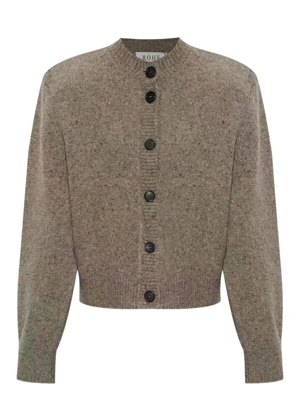 RÓHE Shoulder-padded Cardigan - Brown