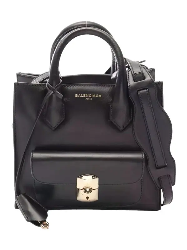 Balenciaga Mini All Afternoon Leather Tote Bag - Black