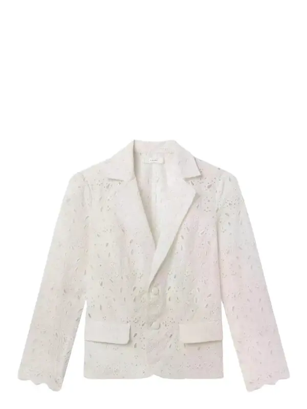 FRAME Paisley Eyelet Blazer - White