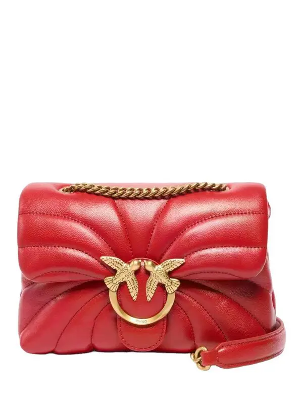 Pinko Love Birds Quilted Shoulder Bag - Red