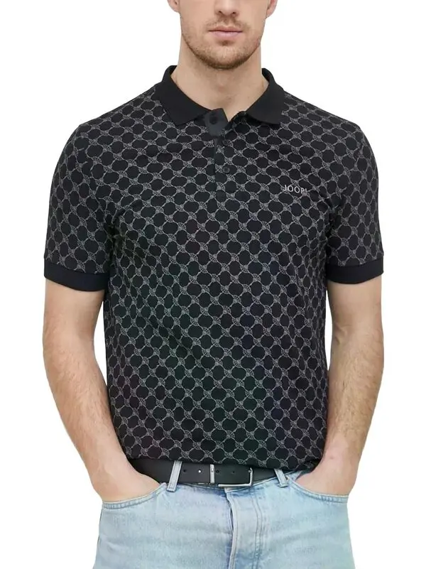 JOOP! Paigam Monogram-print Polo Shirt - Black