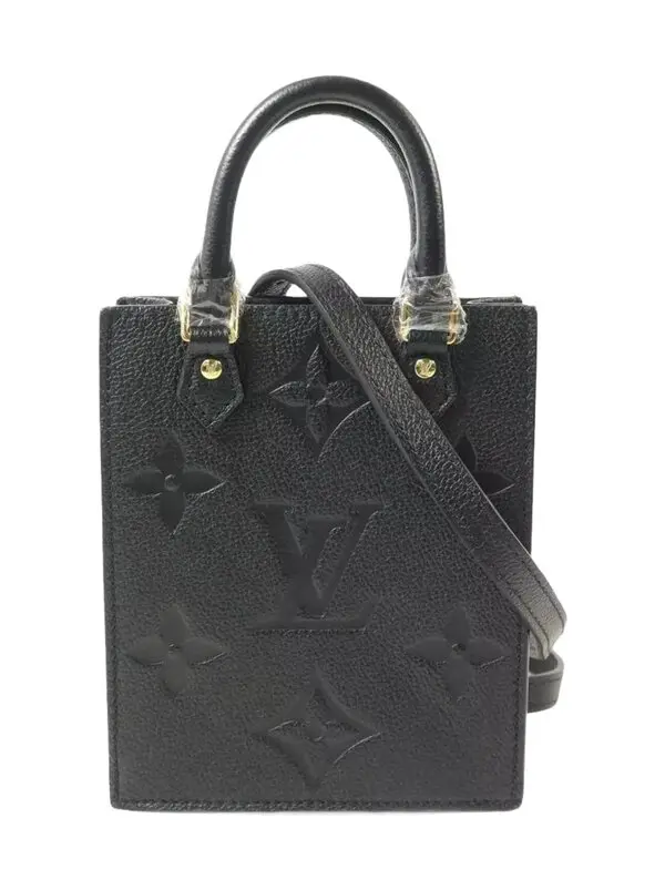 LOUIS VUITTON Monogram Empreinte Petit Sac Plat Tote Bag - Black