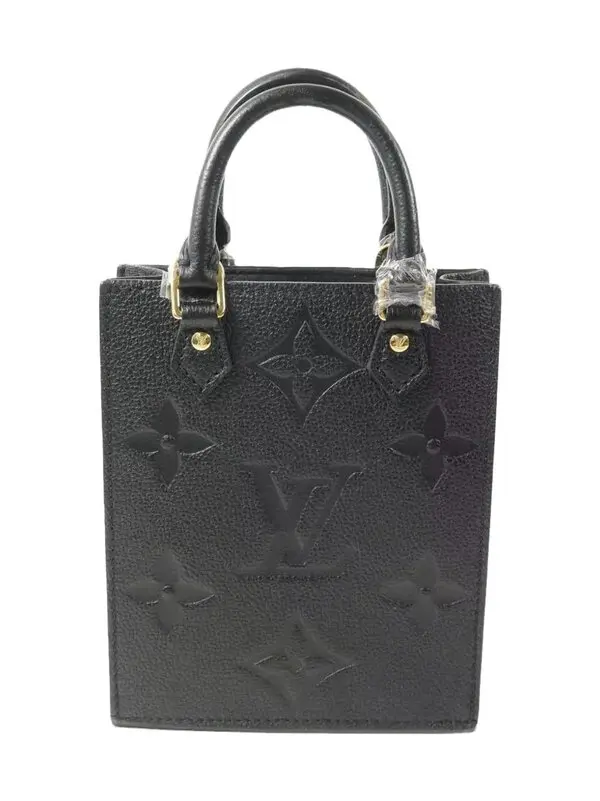 LOUIS VUITTON Monogram Empreinte Petit Sac Plat Tote Bag - Black