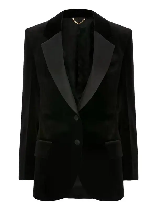 Victoria Beckham Velvet Texture Tailored Jacket - Black