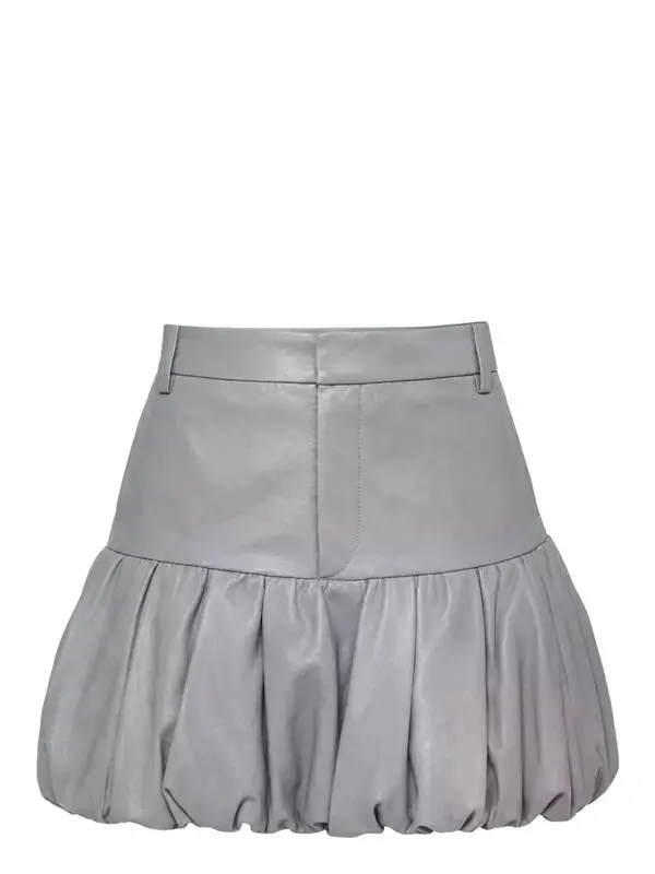 Dsquared2 Leather Bubble-hem Mini Skirt - Grey