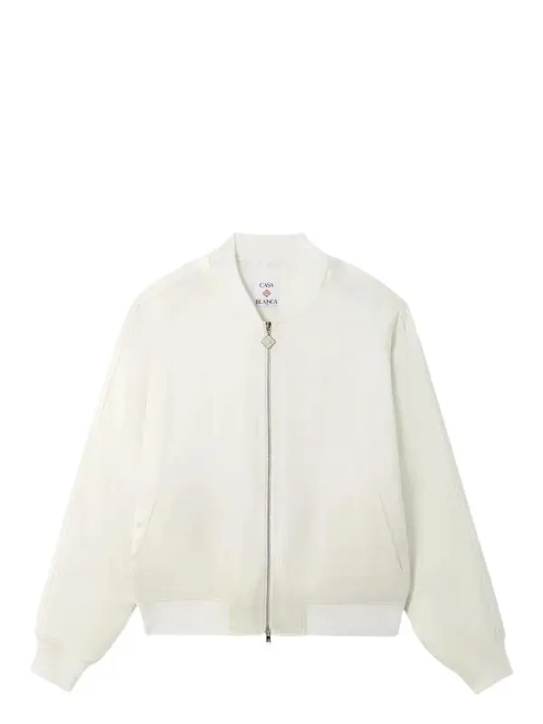Casablanca Hotel Emblem Logo-embroidered Bomber Jacket - White