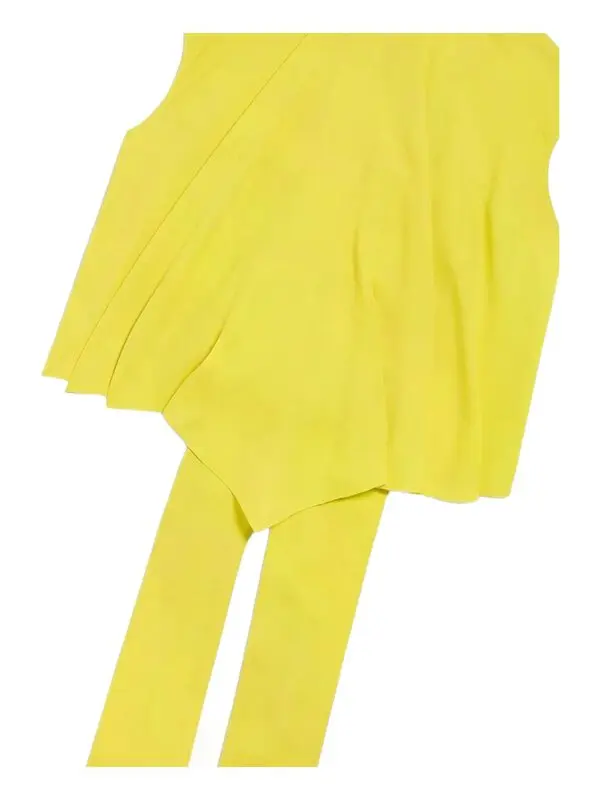 Balenciaga Silk Pussy-bow Draped Blouse - Yellow