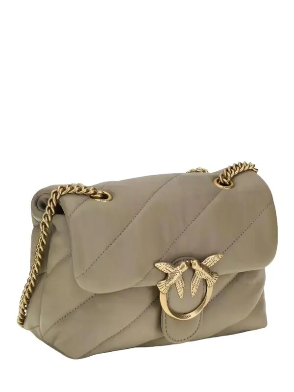 Pinko Small Love Bag Quilted Leather Cross Body Bag - Neutrals