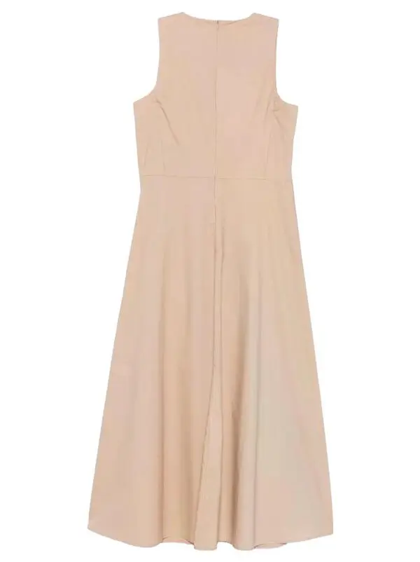 VICOLO Sleeveless Midi Dress With Side Slits - Neutrals