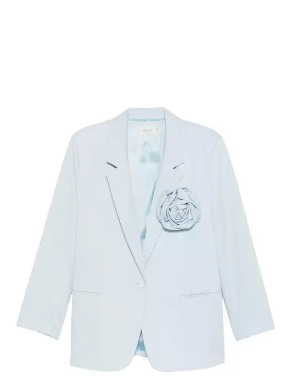 VICOLO Floral Appliqué Single-breasted Blazer - Blue