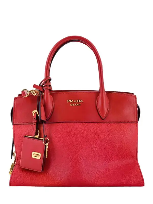 Prada Esplanade Saffiano With City Calf Medium Tote Bag - Red