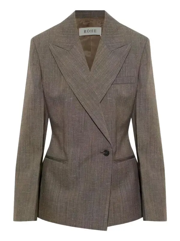 RÓHE Double-breasted Slub-texture Blazer - Brown