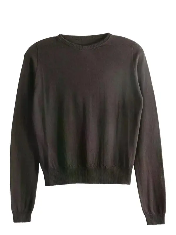 Rick Owens Ribbed-trim Fine-knit Sweater - Brown