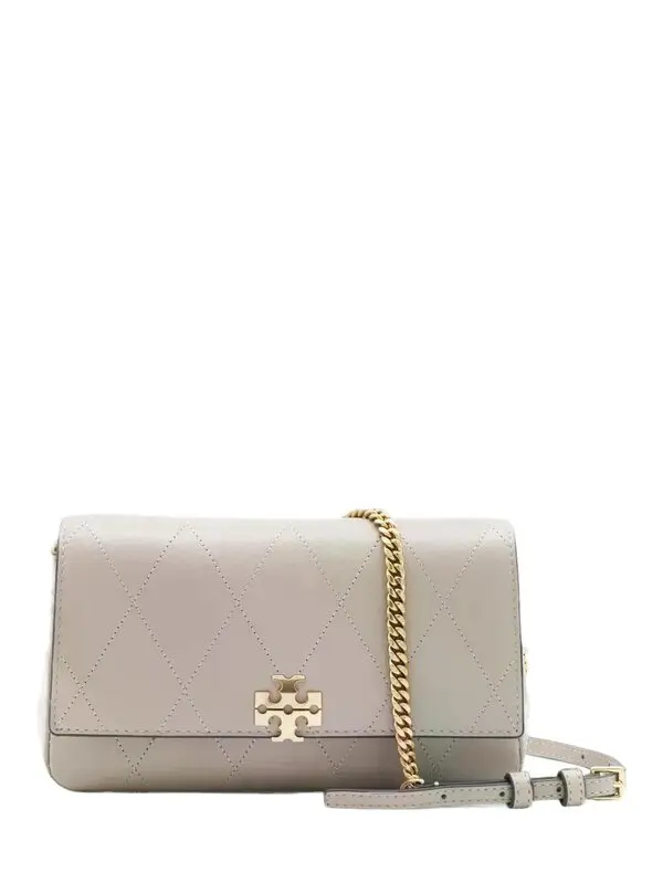 Tory Burch Charlie Leather Shoulder Bag - Neutrals