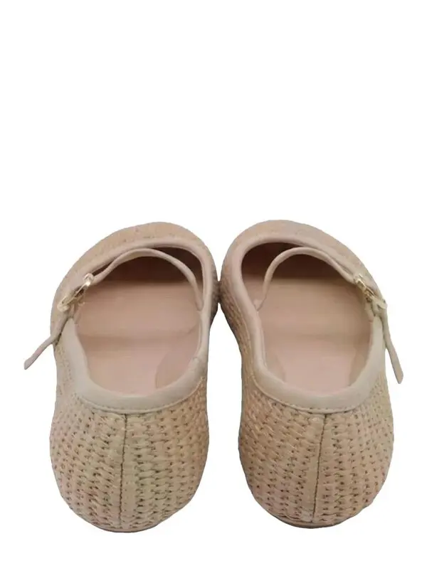 GIANVITO ROSSI Carla Raffia Ballet Flats - Neutrals