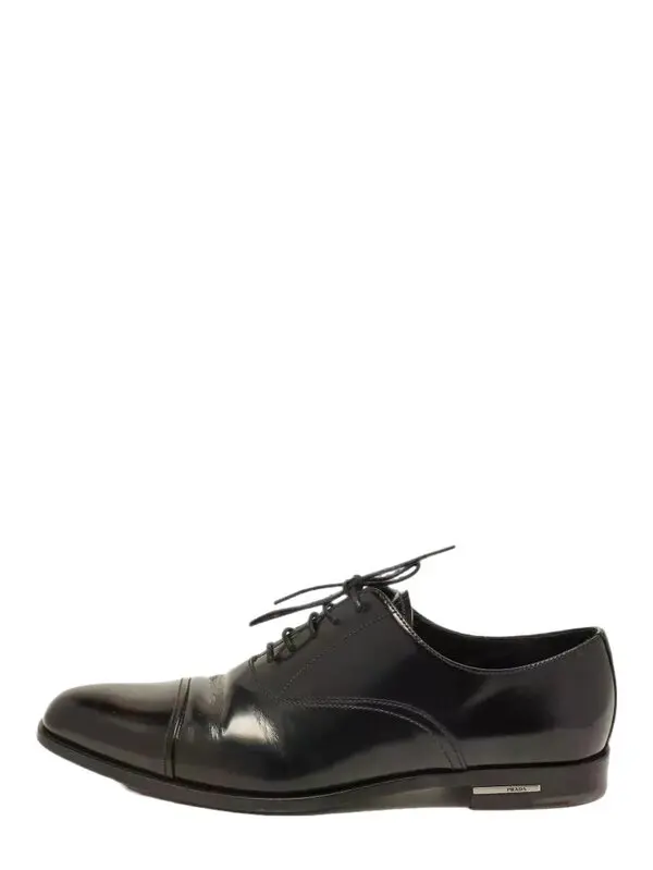 Prada Leather Lace-up Oxford Shoes - Black