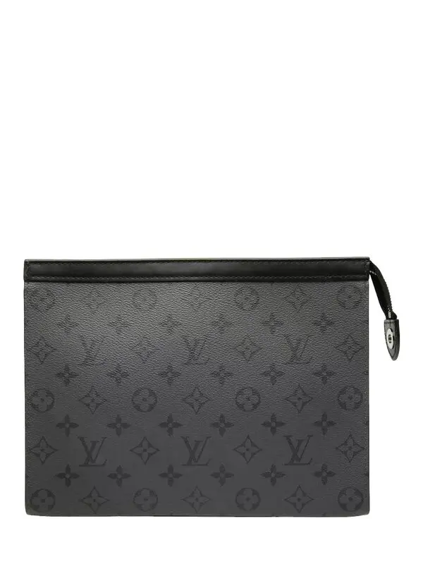 LOUIS VUITTON Monogram Eclipse Reverse Pochette Voyage Mm Clutch Bag - Grey