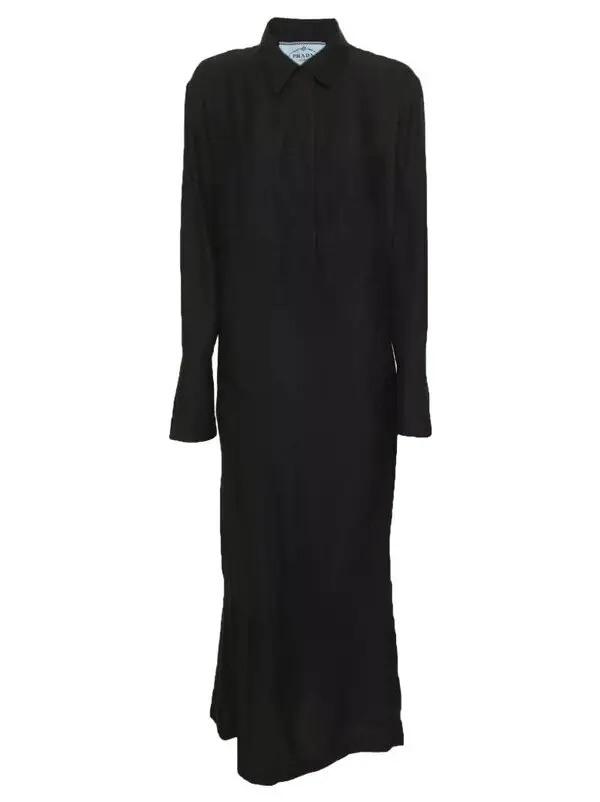 Prada Satin Abaya Maxi Dress - Black