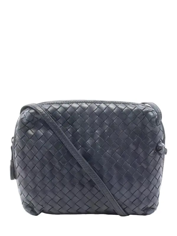 Bottega Veneta Nappa Intrecciato Nodini Crossbody Bag - Blue