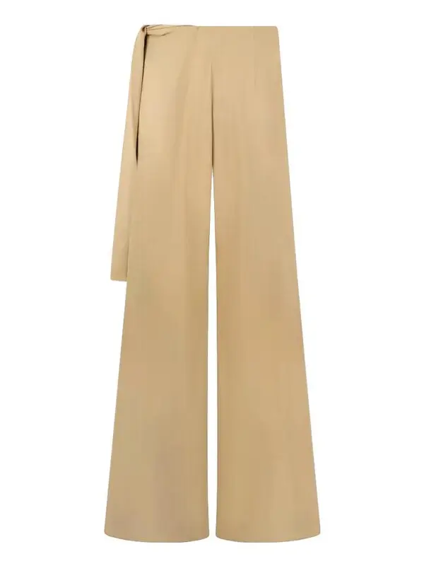 Alberta Ferretti Draped Flared Trousers - Neutrals