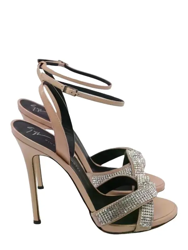 GIUSEPPE ZANOTTI Swarovski Crystal Embellished Stiletto Sandals - Neutrals