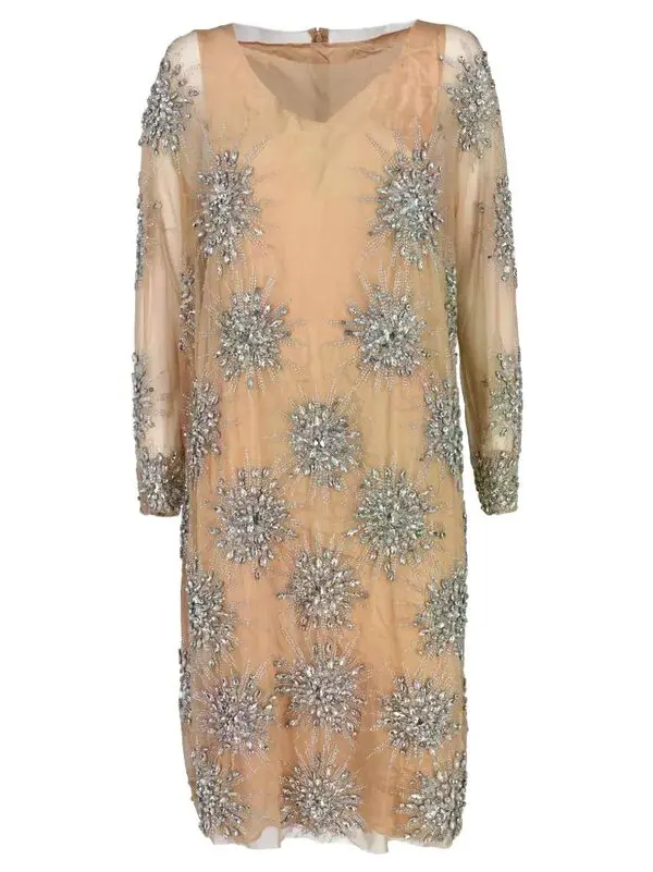 UEL CAMILO Embellished Star Motif Mini Dress - Neutrals